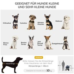 PawHut Hundebuggy 2 in 1 Hundewagen Transporttasche, Klappbarer Katzenwagen