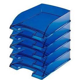 Leitz® Ablagekorb Standard 5226, Kunststoff, 5 Stück, transparent blau