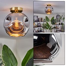 hofstein Ripoll Deckenleuchte Glas 25 cm Gold, Schwarz, 1-flammig