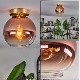 hofstein Koyoto Deckenleuchte Glas 20 cm Gold, Schwarz, 1-flammig