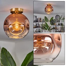 hofstein Ripoll Deckenleuchte Glas 25 cm Gold, Schwarz, 1-flammig