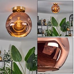 hofstein Ripoll Deckenleuchte Glas 25 cm Gold, Schwarz, 1-flammig