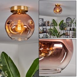 hofstein Ripoll Deckenleuchte Glas 20 cm Gold, Schwarz, 1-flammig