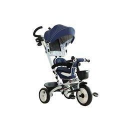 HOMCOM 4-in-1 Kinderdreirad , Kinder Fahrrad mit Sicherheitsgurt und Sonnendach, Dreirad, Kinderauto