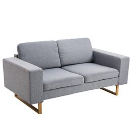 HOMCOM Sofa-2 Sitzer Stoffsofa Ecksofa Couch Polstersofa Loungesofa Kissen