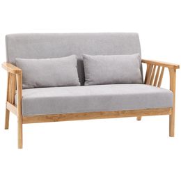 HOMCOM Zweisitzer 2-Sitzer Sofa, Doppelsofa mit Armlehne, Loveseat mit Samtoptik