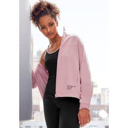 Vivance ACTIVE Sweatjacke '-Sportjacke' pink Gr. XS (32/34) für Damen. Mit Druck. Figurumspielend. Nachhaltig.