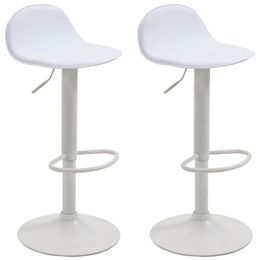 CLP 2er Set Barhocker Lana V2 Mit Kunstlederbezug I 2 x H&ouml;henverstellbarer Barstuhl Mit Lehne