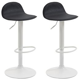 CLP 2er Set Barhocker Lana V2 Mit Kunstlederbezug I 2 x H&ouml;henverstellbarer Barstuhl Mit Lehne