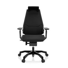 hjh OFFICE High End B&uuml;rostuhl GENIDIA BLACK Stoff mit Armlehnen