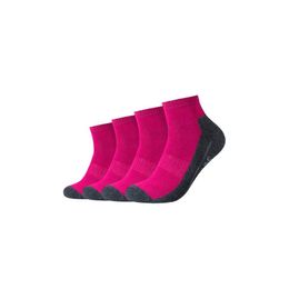 Camano Sportsocken (Packung, 4-Paar) Feuchtigkeitsregulierend, grau|rosa