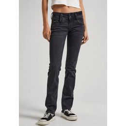 Pepe Jeans Straight-Jeans GEN in schöner Qualtät mit geradem Bein und Doppel-Knopf-Bund, schwarz