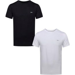 Reebok Unterhemd "Clancy" (2er Pack) mit Kurzarm und Logoschriftzug, schwarz