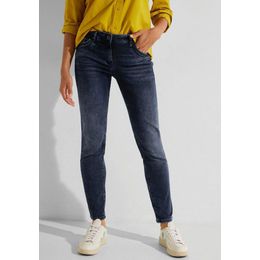 Cecil 5-Pocket-Jeans mit Pailletten, blau