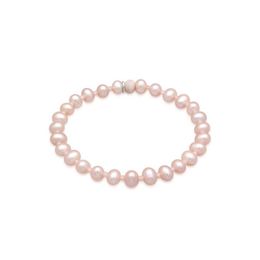 Elli Premium Perlenarmband Süßwassserzucht Perlen Glas Beads Rose 925 Silber