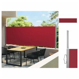 vidaXL Seitenmarkise Ausziehbare Seitenmarkise 600x160 cm Rot