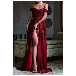 TZTA Trading UG Abendkleid Damen Partykleid Slim-Fit-Partykleid mit Pailletten Strapskleid (1-tlg)