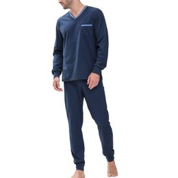 Mey Pyjama Mey Herren Bündchenpyjama 18889 yacht blue (1 Stück