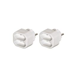 Hama 2x Multi-Stecker 2-Fach Mehrfachstecker Weiß Mehrfachsteckdose (Berührungsschutz)