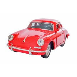 Welly Modellauto PORSCHE 356B Modellauto 12cm aus Metall Modell Auto 75 (Rot)