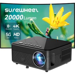 SUREWHEEL WiFi SW10 Native 1080P Unterstützt 4K Video Portabler Projektor (20000 lm