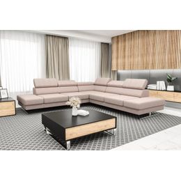 JVmoebel Ecksofa Designer Schwarzes L-Form Luxus Sofa Wohnzimmer Couch Textil