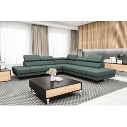 JVmoebel Ecksofa Designer Schwarzes L-Form Luxus Sofa Wohnzimmer Couch Textil