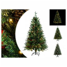 vidaXL Künstlicher Weihnachtsbaum Weihnachtsbaum mit LEDs Kiefernzapfen Grün 150 cm PVC PE
