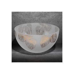 Eurofirany Dekoschale weiß oder schwarz-goldene Schale mit Blattmotiv aus Glas MAGIC (1 St)