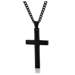 FIDDY Charm-Kette Halskette mit Kreuz-Anhänger Robuste Kreuzkette aus Edelstahl 60 cm