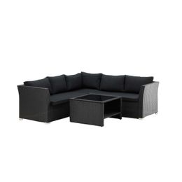 ebuy24 Gartenlounge-Set Haiti Lounge-Set 4 Teile schwarz.