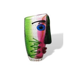 aubaho Tischvase Glasvase Tischvase Vase Gesicht Glas im Murano Antik Stil 30cm
