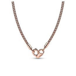 Pandora Kette mit Anhänger Rosévergoldete Kette mit Herzkarabiner