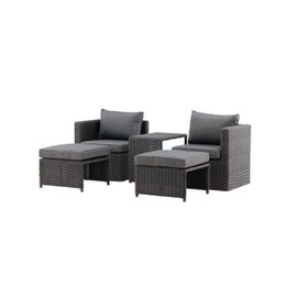 ebuy24 Gartenlounge-Set Quad Lounge-Set 5 Teile schwarz.