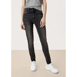 QS Stoffhose Jeans Sadie / Skinny Fit / Mid Rise / Skinny Leg Leder-Patch