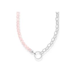 Thomas Sabo Collier Kette für Charms Silber und Rosafarbene Beads