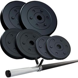 ScSPORTS® Hantel-Set Langhantel Set 20/30 kg Gewichte Hantelscheiben Hantelstange