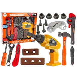 LEAN Toys Kinder-Werkzeug-Set Heimwerker-Set Akku-Bohrmaschine Handwerker Werkzeugset Spielzeuge Set