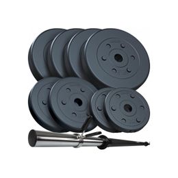 ScSPORTS® Hantel-Set Langhantel Set 20/30 kg Gewichte Hantelscheiben Hantelstange