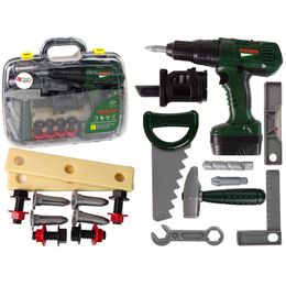 LEAN Toys Kinder-Werkzeug-Set Bauset Koffer Schraubenzieher Batterie Heimwerker Werkzeuge Schrauben