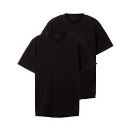 Tom Tailor T-Shirt Basic T-Shirt 2-er Stück Pack Kurzarm Set (2-tlg) 6358 in Schwarz-2