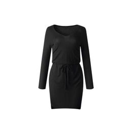 ZWY 2-in-1-Kleid Damen Strickkleid Winter V-Ausschnitt Langarm Mini Pulloverkleider