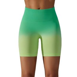 FIDDY Yogashorts Sport-Yoga-Shorts mit hohem Bund und Farbverlauf
