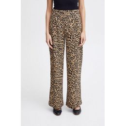 Ichi Stoffhose IHKATE LEOPARD JACQUARD WIDE PA Anzughose mit weitem Bein