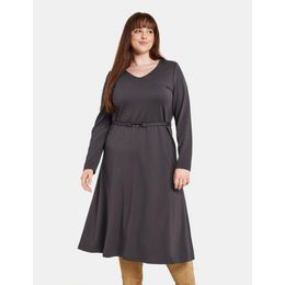 SAMOON Midikleid Kniebedeckendes Kleid aus Interlock-Jersey