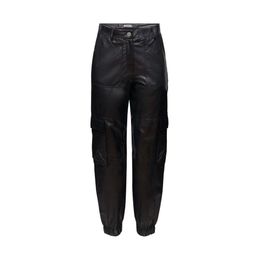 Esprit Lederhose Cargohose aus Leder mit zulaufendem Bein