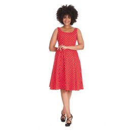 Banned A-Linien-Kleid Retro Swingkleid Dot Days Rot Vintage Polka Dot Dress 50s Pünktchen Kleid