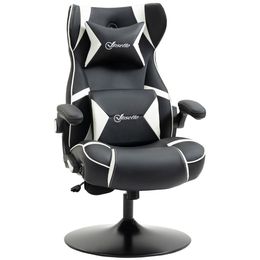 HOMCOM Vinsetto Gamingsessel mit Wippfunktion Gamingstuhl mit Lautsprecher Bürostuhl PU