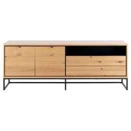 Anrichte ACTONA GROUP "Dalarna" Sideboards Gr. B/H/T: 197,8 cm x 45 cm x 45 cm, 2, braun (eiche) TV-Sideboard TV-Sideboards Sideboard, Wildeiche-Effekt, 2 Türen, Schubladen, Push-to-open