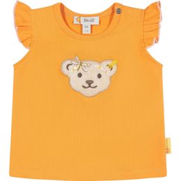 Steiff T-Shirt, Flügelärmel, Bären-Patch, für Babys und Kleinkinder, orange, 80